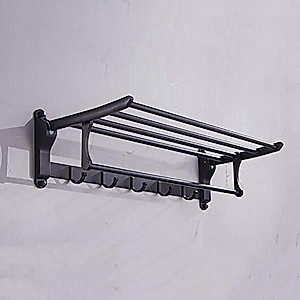 OMOONS Towel Rack Towel Rack Aluminum Towel Rack with Rod Holder Wardrobe Bathroom Hook Towel Rack