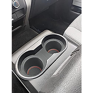 AOTEMILK TPE Console Cup Holder Inserts Replacement for Ford F150 2004-2008 with Flow Through Console Drink Bottle Hold for 2003-2006 Ford Expedition & Lincoln Navigator