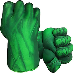 Superhero Hands Gloves Superhero Toy Fists Kids Soft Plush Superhero Costume Accessories Superhero Costumes Gloves Cosplay for Boy Girl Christmas Halloween Birthday Gift (1 Pair) Green