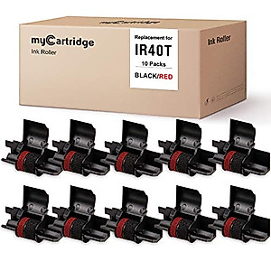 MYCARTRIDGE IR40T IR-40T CP-13 NR-42(10-Pack) Compatible with Calculator Ink Roller Replacement for IR-40T CP-13-Black & Red