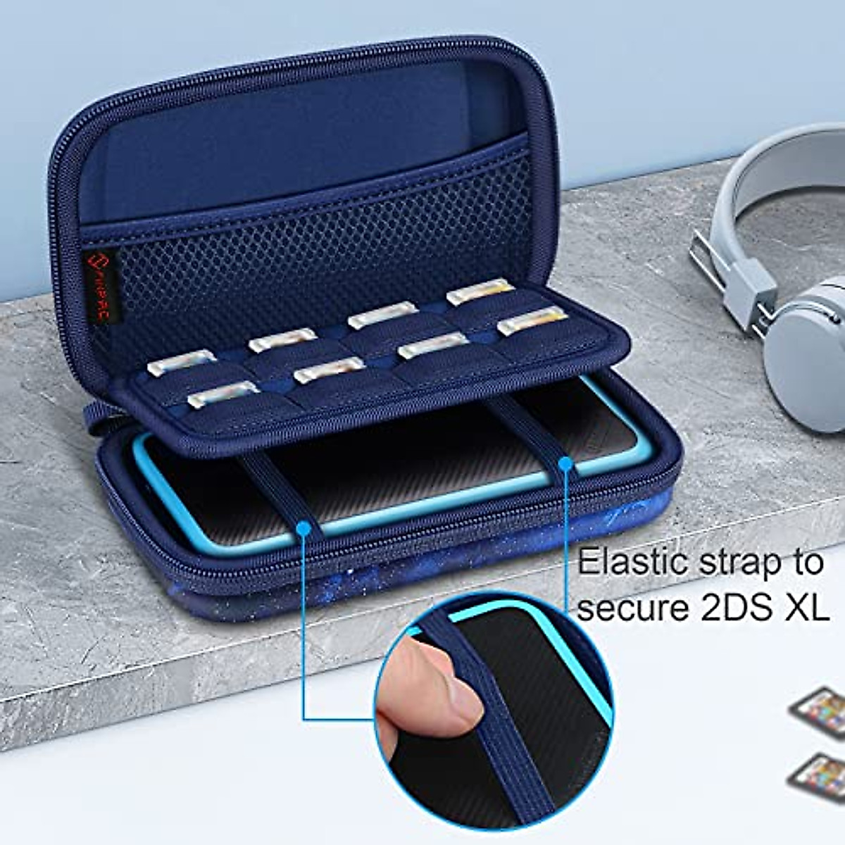 Fintie Carrying Case for Nintendo 2DS XL/New 3DS XL LL, Protective Hard Shell Portable Travel Cover Pouch for New 3DS XL LL/New 2DS XL Console with Slots for Games & Inner Pocket (Starry Sky)