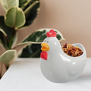 Cabilock Home Decoration Ceramic Serving Bowl Chicken Shaped Snack Bowl Salad Mixing Bowl Porcelain Soup Dish Decorative Feeding Bowls Dessert Bowls Cereal Pasta Bowl Pottery Decor