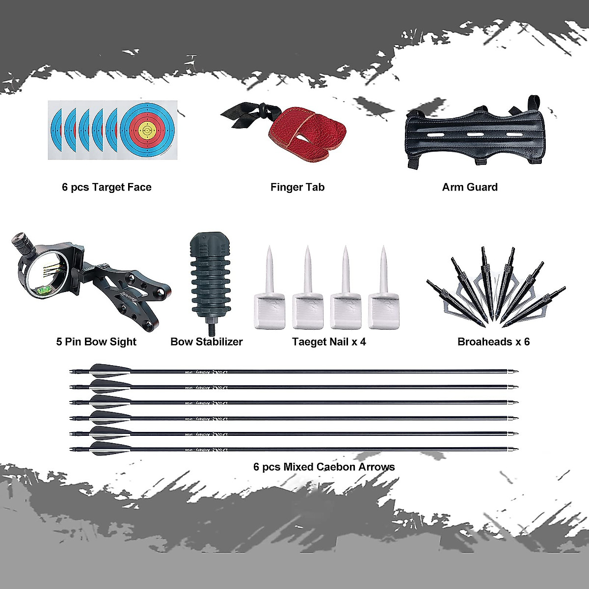 EinMAIQi Archery Set 51'' Bow and Arrow Adult 30LB 40LB Takedown Recurve Bow Set,Aluminum Riser Long Bow Kit for Right Handed Outdoor Training Bow Black Straight Bow (40lb)