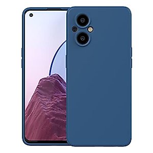 Foluu Silicone Case for OnePlus Nord N20 5G, Liquid Gel Rubber Case with Soft Microfiber Lining Cushion Slim Hard Shell Shockproof Protective Cover for OnePlus Nord N20 5G 2022 (Blue)