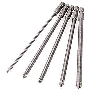 JUN-STORE SENMIAO-TH 5Pcs/Set Shank 1/4" S2 Steel Drill Bit Set 150mm Long Magnetic Hex Cross Head Screwdriver Screw Driver #246979