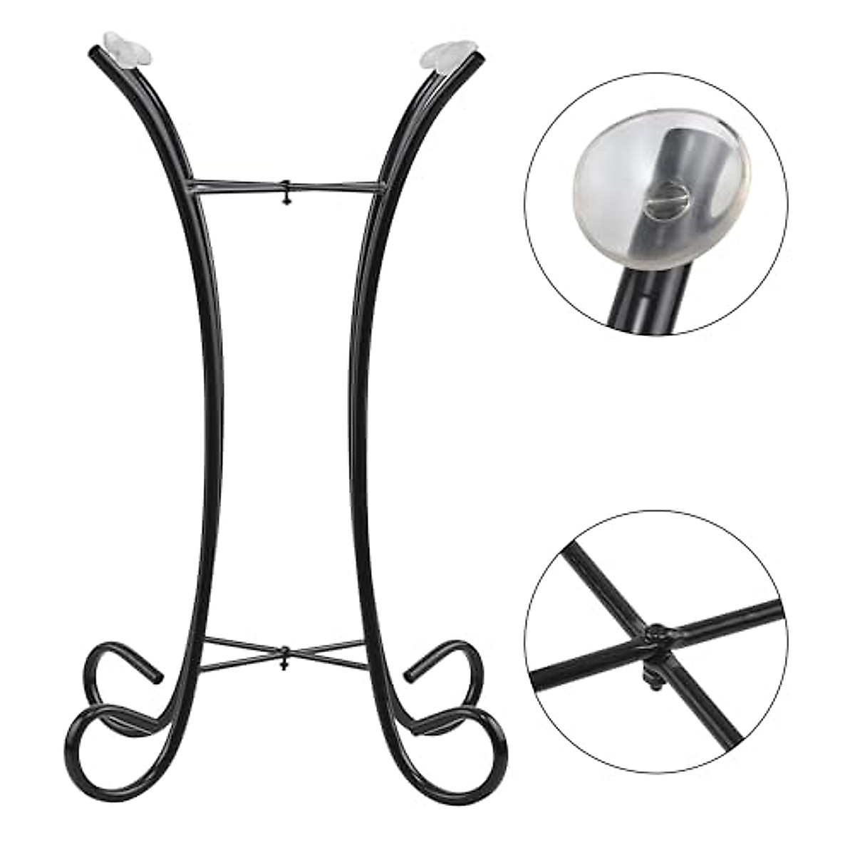 Alpine Corporation KPP160 Birdbath Metal Stand, 25 Inch Tall, 18"L x 18"W x 23"H, Black