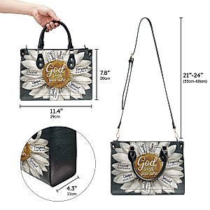 64HYDRO Christian Gifts, Daisy God Says Faith Purses for Women, Shoulder Bag, Handbags for Women, Valentines Day Gifts for Her, Gifts for Sisters, Daughter, Mom, Friends - Travel Work Leather Bag