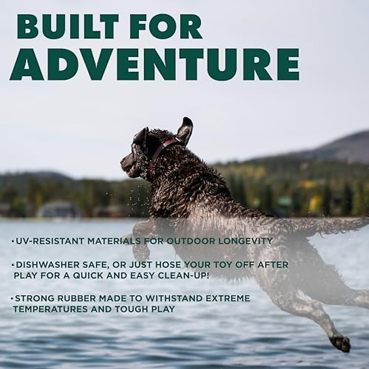 Hound2O Outdoor Dog Toys - Squeaky Boomerang, Yellow - Tough, Engaging, Interactive Toys for All Breeds - Chew, Chase, & Fetch - Durable Non-Toxic Materials That Float, Easy to Clean for Outdoor Play