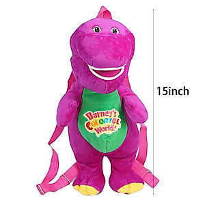faqhuv Barney Purple Dinosaur Back-Pack Colorful World Plush Soft Animal