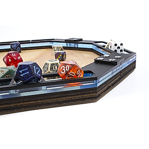 C4Labs Dice Tray~10" Octagon-Plain Wood Design, for Games, Gaming