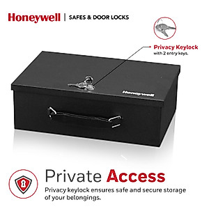 Honeywell Safes & Door Locks 6104 Fire Resistant Steel Security Safe Box with Key Lock, 0.17-Cubic Feet, Black