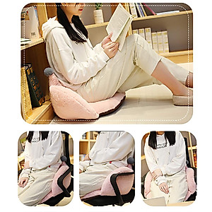 Chic Crown Design Seat Cushion Cozy Plush Chair Cushion Home Decor Thick Padded Warm Chair Pad Lumbar Support Backrest Pillow for Office Chair, Wheelchair