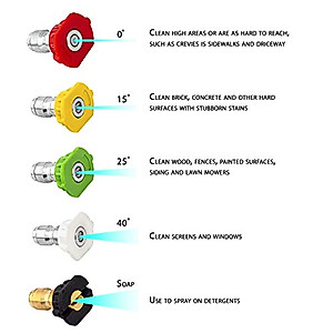 Dearworth High Pressure Washer Gun – Power Washer Gun with 360° Swivel – 5000PSI Pressure Washer Handle – Power Washer Accessories with 5 Nozzle Tips, 3/8 Quick Connect Outlet and Cleaning Mitt