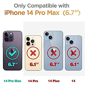 ROSEPARROT Designed for iPhone 14 pro max Case with Tempered Glass Screen Protector + Camera Lens Protector, Clear with Floral Pattern Design, Shockproof Protective Cover （Anemone Blooms）