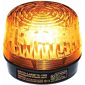 Seco-Larm SL-126Q/A Xenon Tube Strobe Light, Amber, Easy 2-wire Installation, Low Current Consumption, 300 Continuous Hours Lifespan, High-impact Resistant Acrylic, For 6 to 12V Use