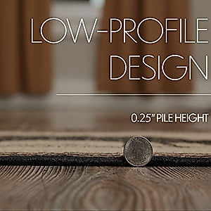 VHC Brands Sawyer Mill Charcoal Jute Rug Farmhouse Style Rustic Black Cow Animal Design Area Rug Entry Living Room Kitchen Floor Cover Oval Rug w/Pad 20x30