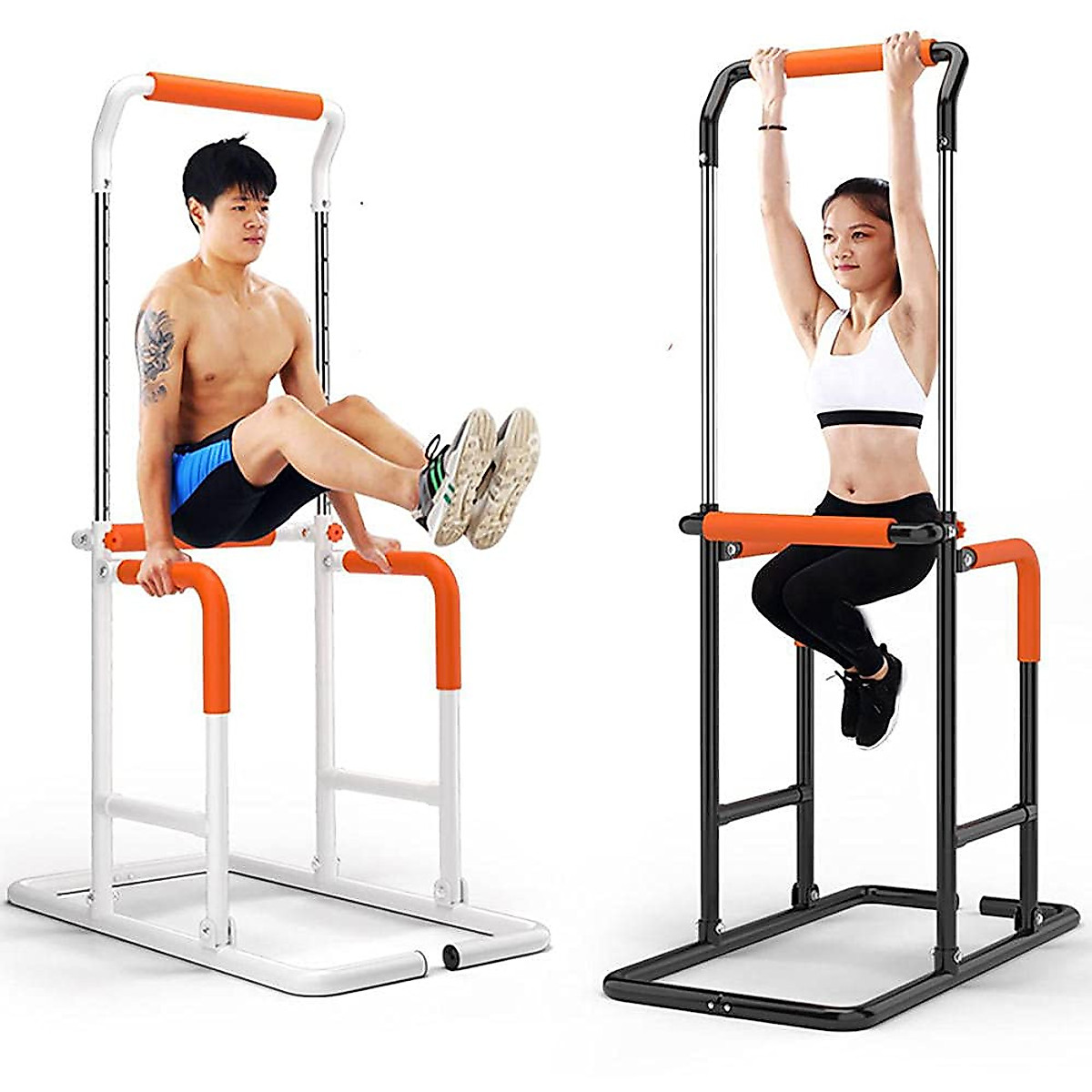KDFJ Pull Up Station, Power Tower Trainer, Home Gym Indoor Pull Up Bar Horizontal Bars Multifunction Sport Fitness Equipment Workout-White