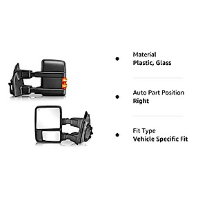 Perfit Zone Towing Mirrors Replacement Fit for 2008-2016 F-250 F-350 F-450 F-550 SUPER DUTY,POWER HEATED W/SMOKE SIGNAL,BLACK (PAIR SET)