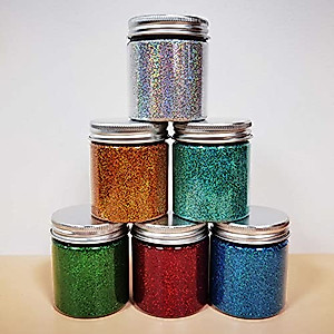 lixuesong Holographic Glitter Cosmetic Craft Glitter Resin Sequins for Epoxy Resin Art Festival Party Supply Glitter Slime Making