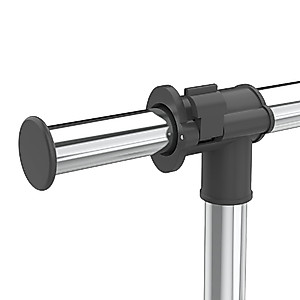 ClosetMaid Double Rail Portable Rolling Garment Rack with Shoe Shelf, Adjustable Rod Width and Height, Black/Chrome