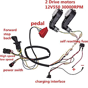 weelye Children Electric Car DIY Accessories Wires and Gearbox,Self-Made Toy Car of Parts， for Electric Car Kids Ride on Toys