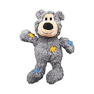 KONG NKR1 Wild Knots Bear - Internal Knotted Ropes and Minimal Stuffing for Less Mess - For Medium/Large Dogs (Assorted Colors)