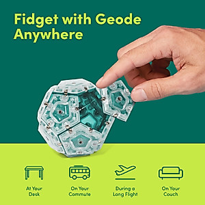 Speks Geode Sphere Magnetic Fidget Toy for Adults & Teens 14+ | Sensory Gadget for Stress Relief and Anxiety, Office Desk Toy Present, Christmas Gift, Holiday Stocking Stuffer | Aqua, 12-Piece Set