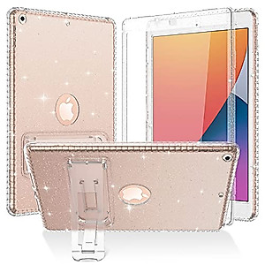 Hekodonk Slim Full-Body Protective Kickstand with Built-in Screen Protector Case for iPad 9th/8th/7th Gen (10.2" Display 2021& 2020 Version,Fits Model Model:A2602/ A2603/A2604/A2605/A2270/A2428/A2429)
