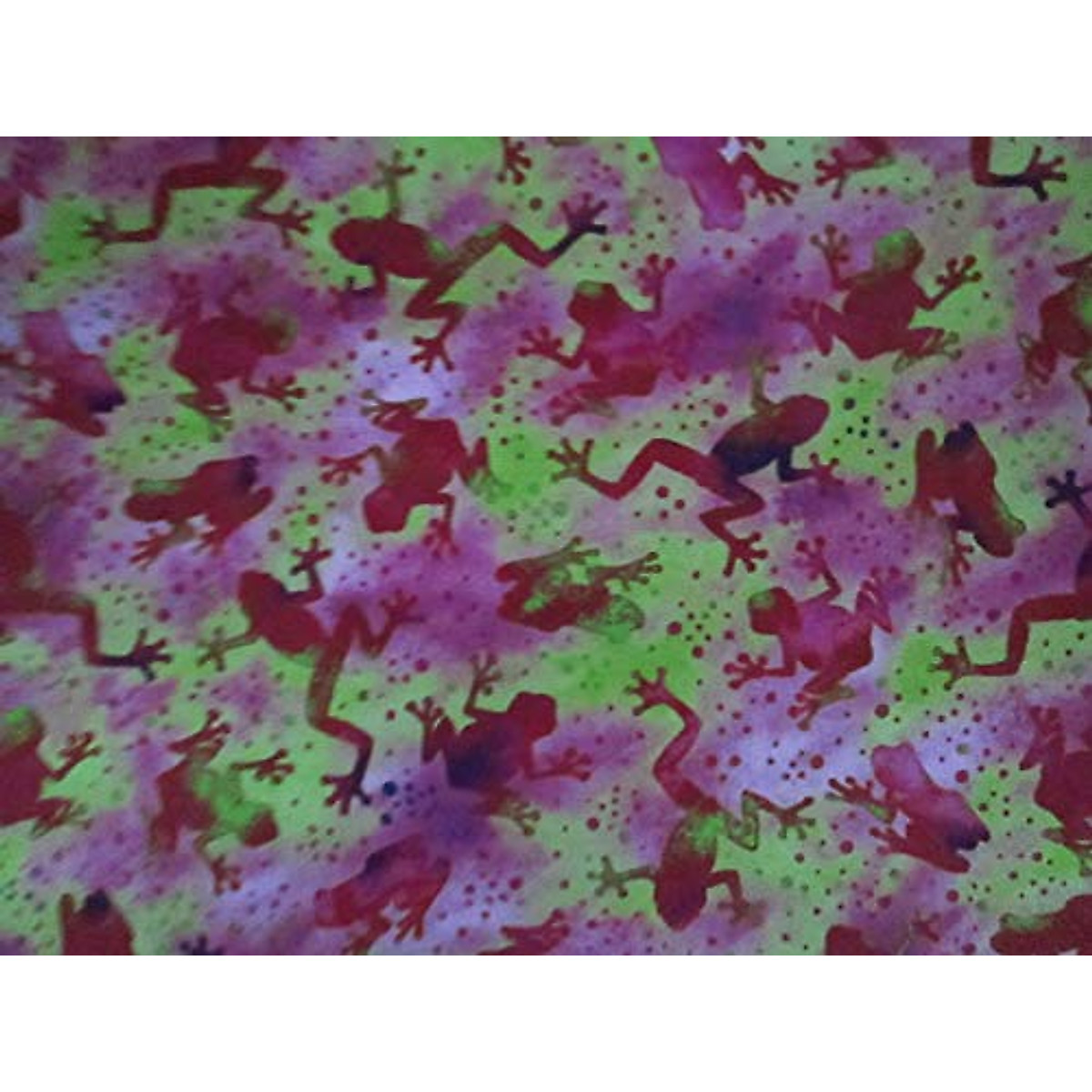 Frog Purple RED Green Frogs Cotton Fabric Size;1/4 Yard(18x22)
