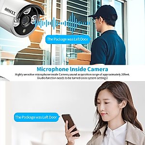 OOSSXX (3.0MP Wireless Extend Camera with Audio) Just Wireless Extend Camera Wireless Security System(3.0MP/5.0MP System) IP67 Waterproof WiFi Camera, Wireless Surveillance Camera