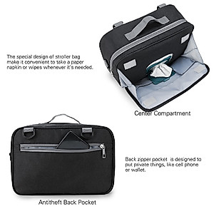 Baby Diaper Caddy Bag - Diaper Caddy Tote Baby Stroller Bag Nursery Storage Bin for Diapers, Wipes & Toys Mini Diaper Bag for Outdoor (Black Flower)