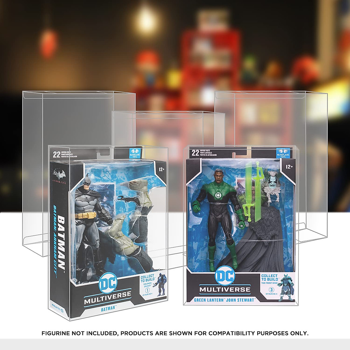 EVORETRO Action Figure Boxed Case Protector for McFarlane DC Multiverse BAF 7-in Figures - 10-Pack 0.40mm Thick Clear PET Plastic Display, Achive-Grade Storage. Keep Your Collection in Mint Condition