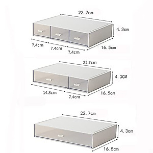 Stackable Desk Organizer with 6 Drawers, 3 Tier Plastic Desk Storage Box Desktop Drawers, Makeup Storage, Desk Organizer and Accessories for Desk, Cosmetic Skincare Storage Office School Home (White)