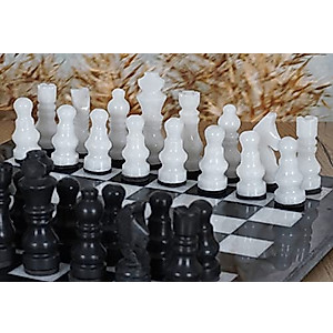 RADICALn Handmade Marble Weighted Black and White Staunton Tournament Chess Board Games Set - Elegant Home Décor Chess Game Sets Gift for Family