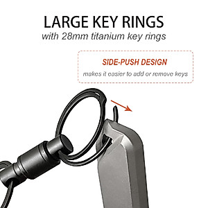 Autuveen Titanium Quick Release Keychain,Detachable Key Ring Quick Disconnect Keychain,Swivel Keychain Accessories for Bag,Purse,Belt(Black)