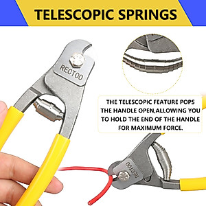 RECTOO Cable Wire Cutters (RT02), Forged from Heavy Duty Stainless Steel metal, 8 Inch small Wire Rope Cutter Tool upto 1/4" for stainless steel wire rope, bike brake cable, railing cable