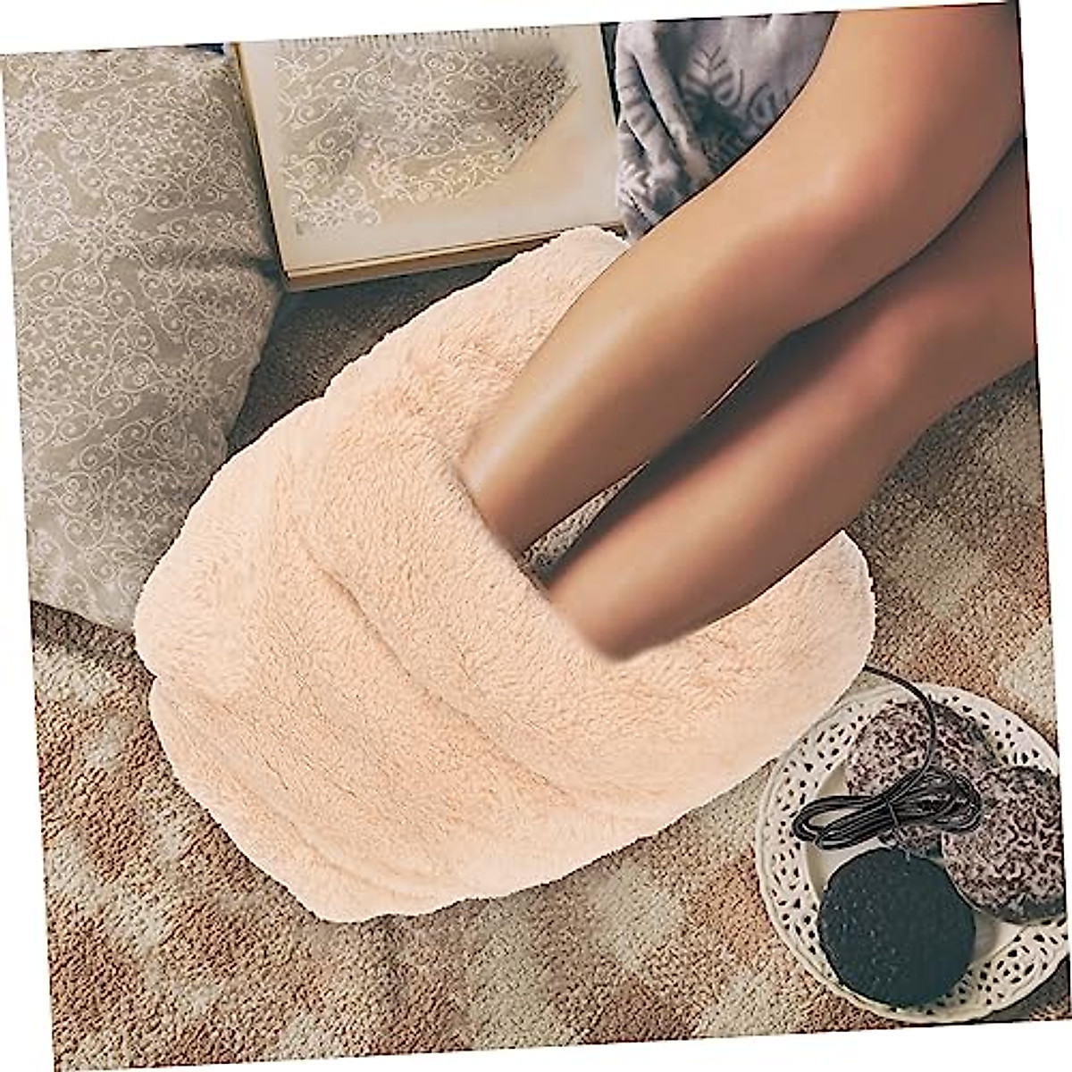 ULTECHNOVO Electric Heating Shoes Plush Foot Warmer Foot Warmer Cushion Electric Tool Office Heater Cozy Slippers Comfortable Warming Shoes Plush Heater Foot Heater Under The Table Warm Shoes