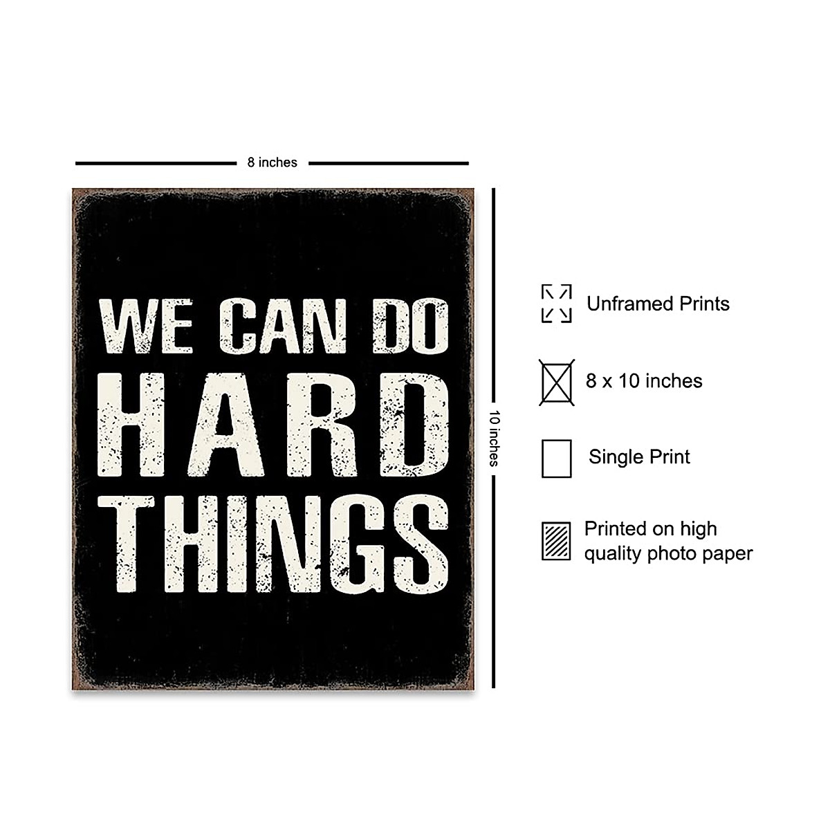 Motivational Posters Office Wall Decor - We Can Do Hard Things Sign -Office Wall Art - Home Office Decor- Positive Quotes Wall Decor- Inspirational Quotes- Entrepreneur Wall Art- Motivational Wall Art