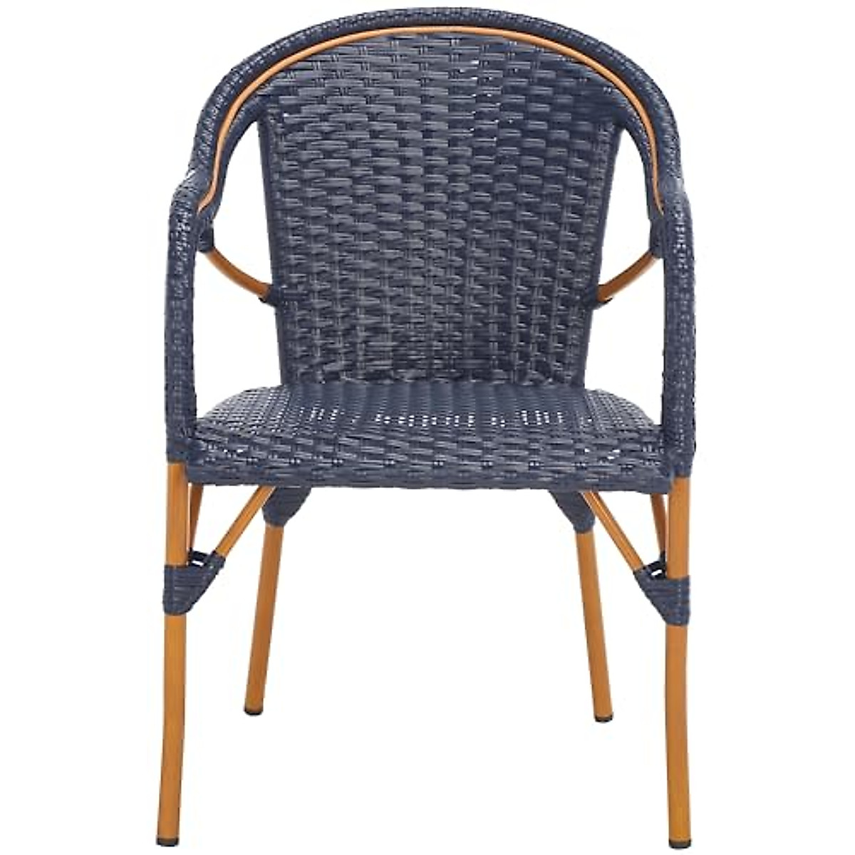 SAFAVIEH Outdoor Collection California Bistro Navy 36-inch Seat Height Armchair Set of 2 (Fully Assembled)