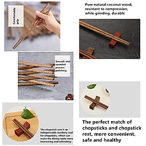 LUXIYUCHU 10 Set Coconut Chopsticks Reusable Wooden Chop Sticks Cooking Bamboo Helper Korean Japanese Cool Hair Chop Sticks Pack Reusable Chopsticks Take 10 Chicken Wings Chopstick Rest