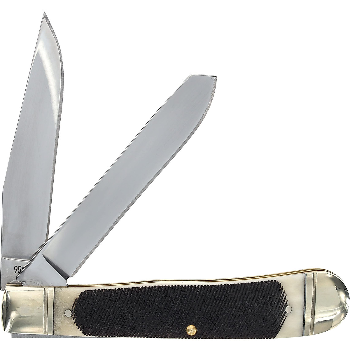 Old Timer 95OTB Genuine Bone Large Gunstock Trapper 7.3in S.S. Traditional Folding Knife with 3.1in Clip Point and Bone Handle for Outdoor, Hunting, Camping and EDC