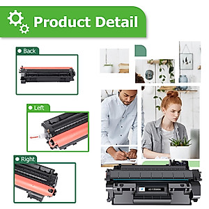 Aztech Compatible Toner Cartridge Replacement for HP CE505A 05A HP P2035 P2035N P2055DN 2055DN 2035N P2030 P2050 P2055D P2055X 2055D 2055X Printer (Black 2-Pack)