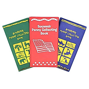 Souvenir Penny Holder Collecting Books (3 Pack) Bi-Fold Coin Display for Rare and Elongated Pennies! (3 Pack)