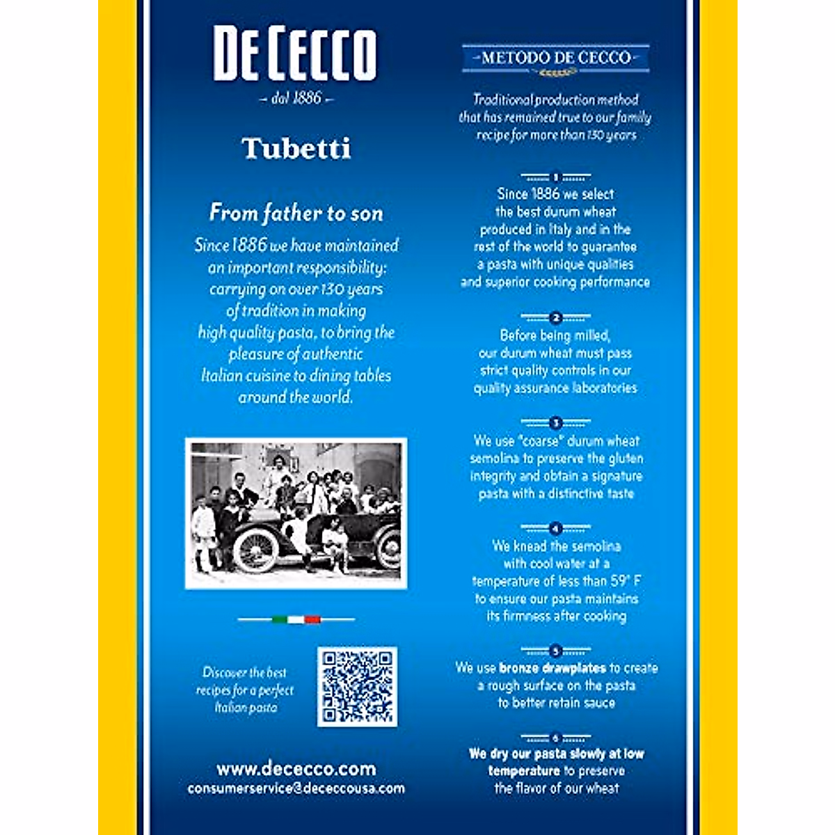 De Cecco Pasta, Tubetti No.62, Made in Italy, High in Proteing & Iron, Bronze Die, 16 Ounce (Pack of 5)