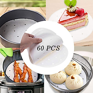 20Pcs Accessories for Instant Pot 6 qt 8qt, Ninja Foodi 8qt - 60 Pcs Parchment Papers, 2 Steamer Baskets, Springform Pan,Stackable Egg Steamer Rack, Instruction & Recipes Book