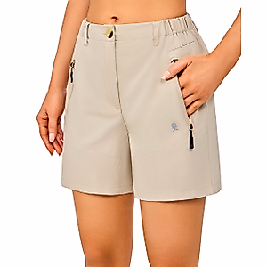 Little Donkey Andy Women's Quick Dry Lightweight Stretch Shorts Outdoor Short Active Hiking Khaki Size L