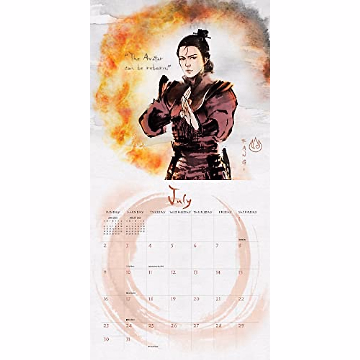 Avatar: The Last Airbender 2023 Collector's Edition Wall Calendar: 13 watercolor illustrations + bonus print