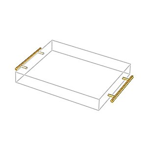 MUKEEN Clear Acrylic Serving Tray with Metal Handles -Spill Proof- Decorative Countertop Organizer for Ottoman Coffee Table Nightstand, sidetable, Breakfast, Tea, Food, Butler (11x14 Inch, Clear)