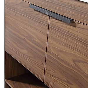 Bathroom Vanity with Integrated Ceramic Sink - Bathroom Vanity with Sink & Modern Knob Design - Bathroom Vanities with Sturdy Marble Top & Soft Closing Doors (36 Inch) Walnut