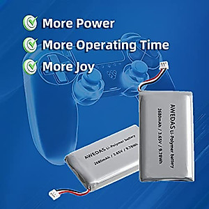 AWEDAS (2-Pack LIP1708 Replacement Battery Upgraded 2680 mAh for PS5 Controller LIP1708 Battery for Sony Playstation 5 PS5 CFI-1015A CFI-1015B CF1-1115A DualSense PS5 Controller Battery and Tool Kit